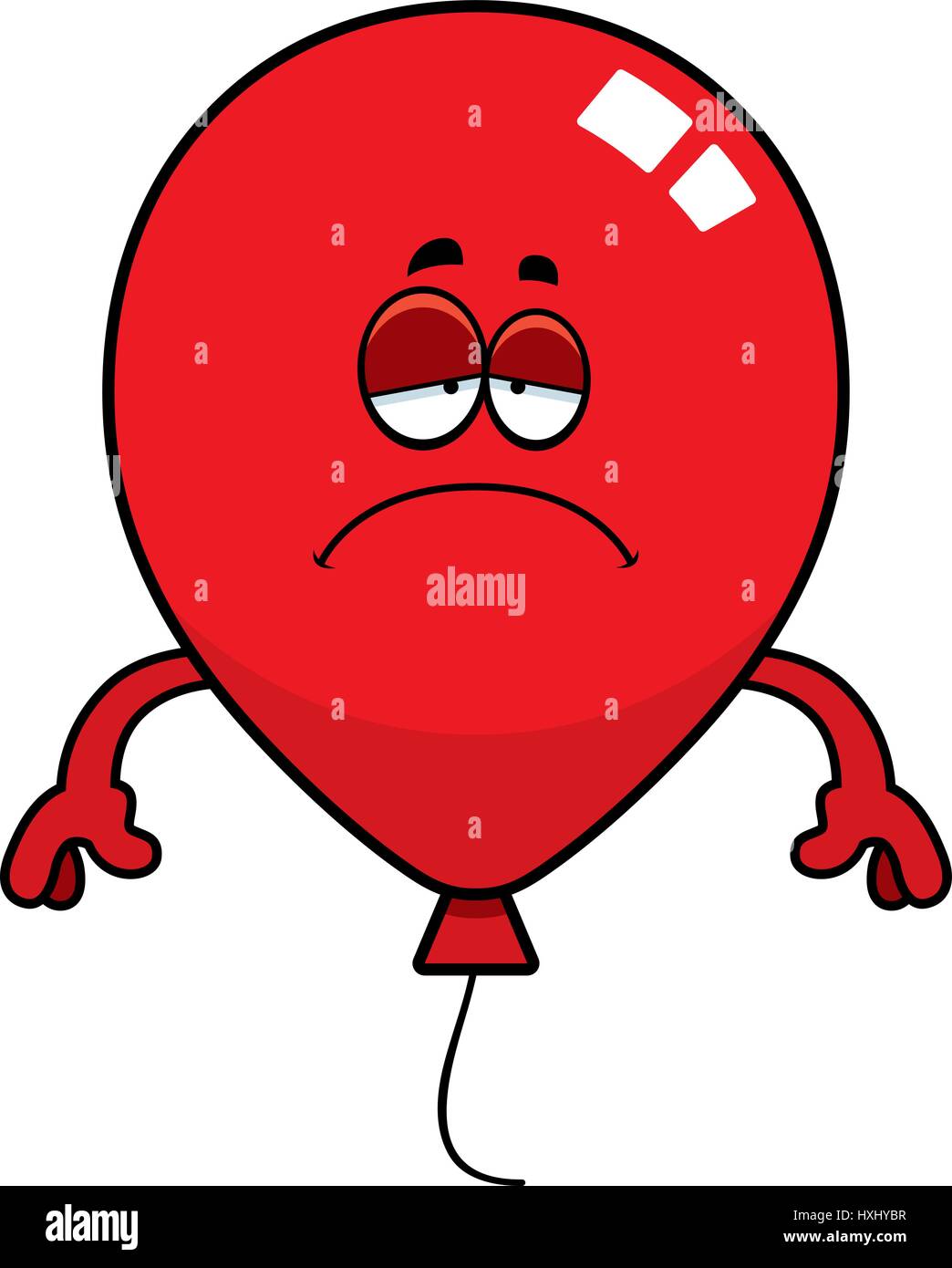 A cartoon illustration of a balloon looking sad Stock Vector Image ...