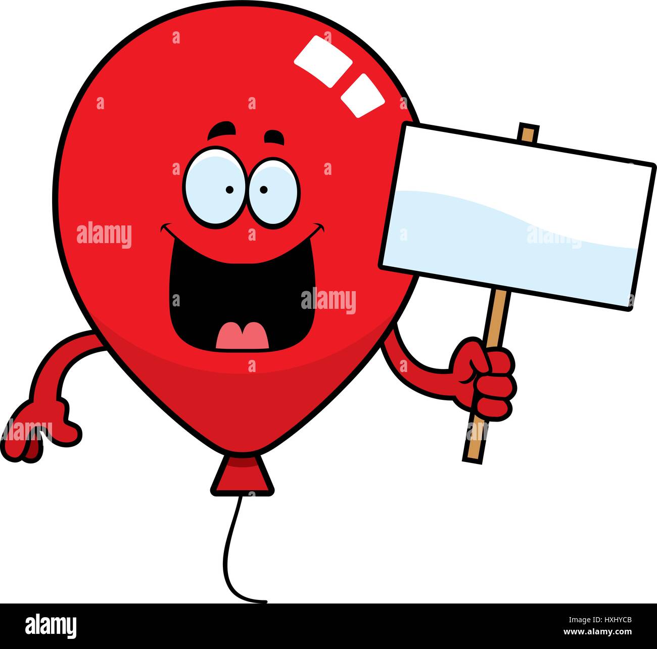 A cartoon illustration of a balloon holding a sign Stock Vector Image ...
