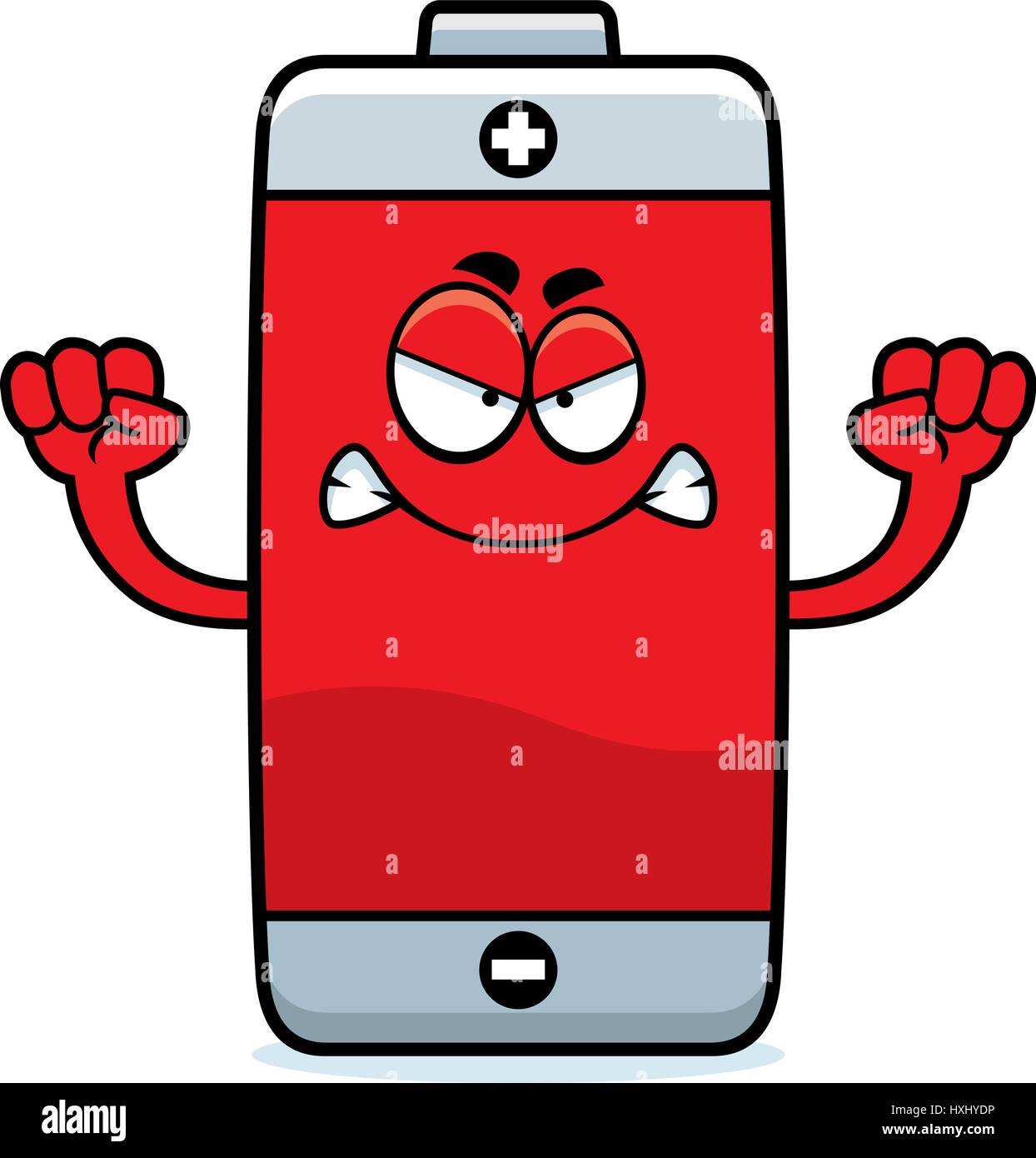 A cartoon illustration of a battery looking angry Stock Vector Image ...