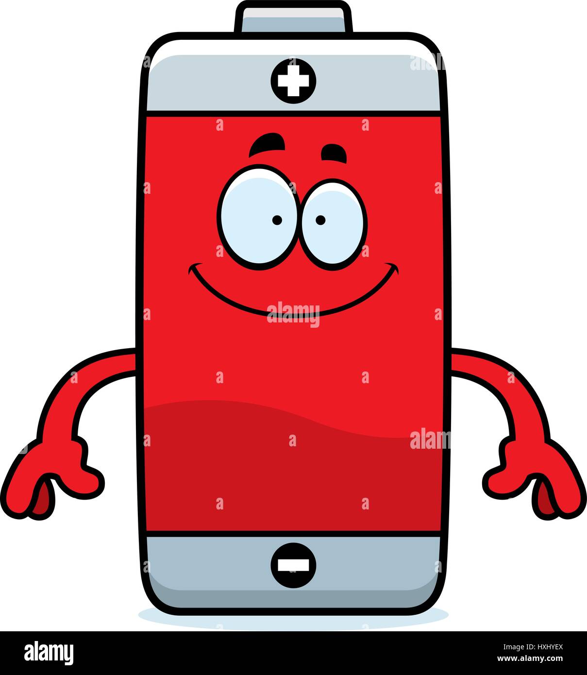 A cartoon illustration of a battery looking happy Stock Vector Image ...