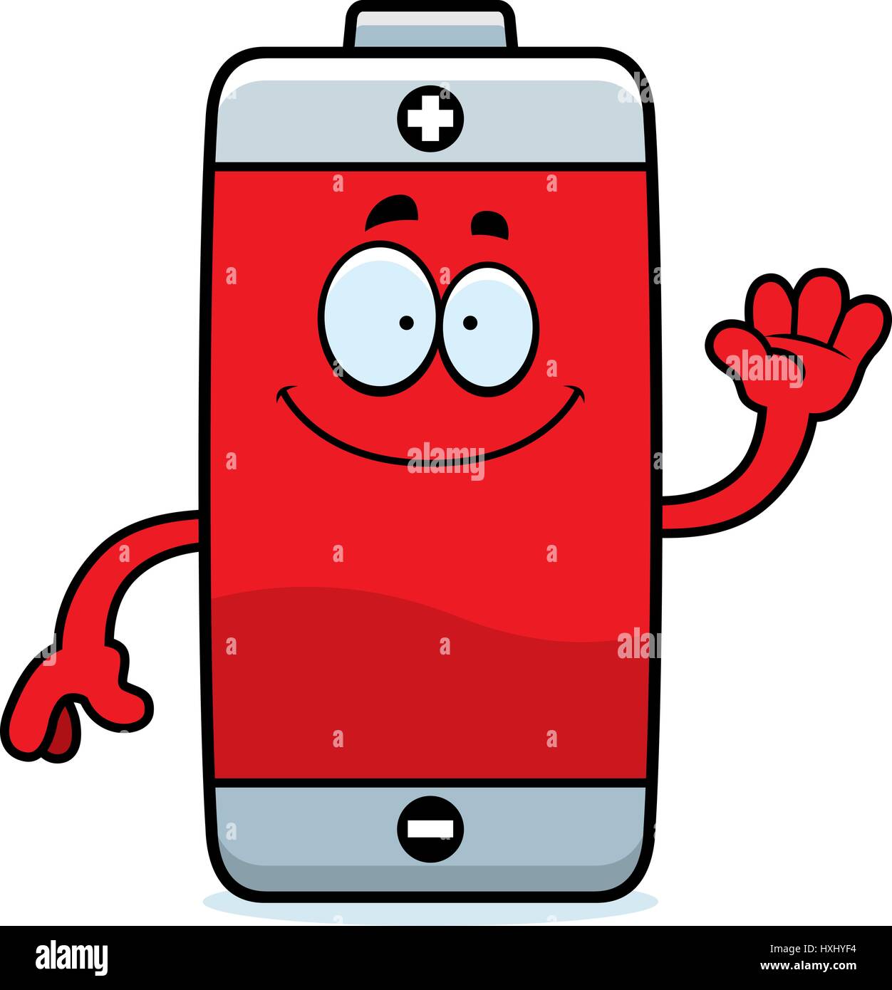 A cartoon illustration of a battery waving Stock Vector Image & Art - Alamy