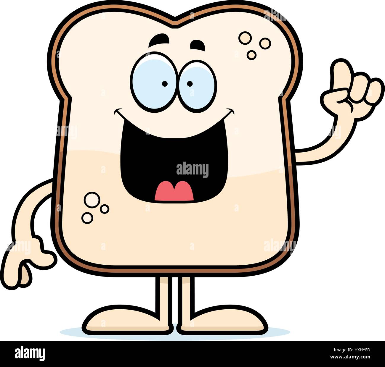 A cartoon illustration of a piece of bread with an idea Stock Vector ...