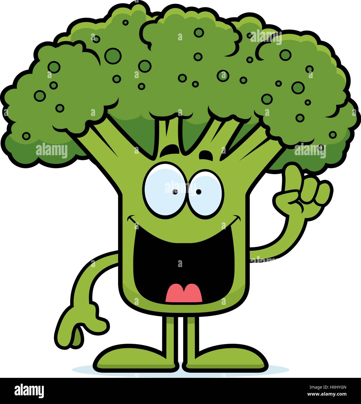 A cartoon illustration of a piece of broccoli with an idea Stock Vector ...