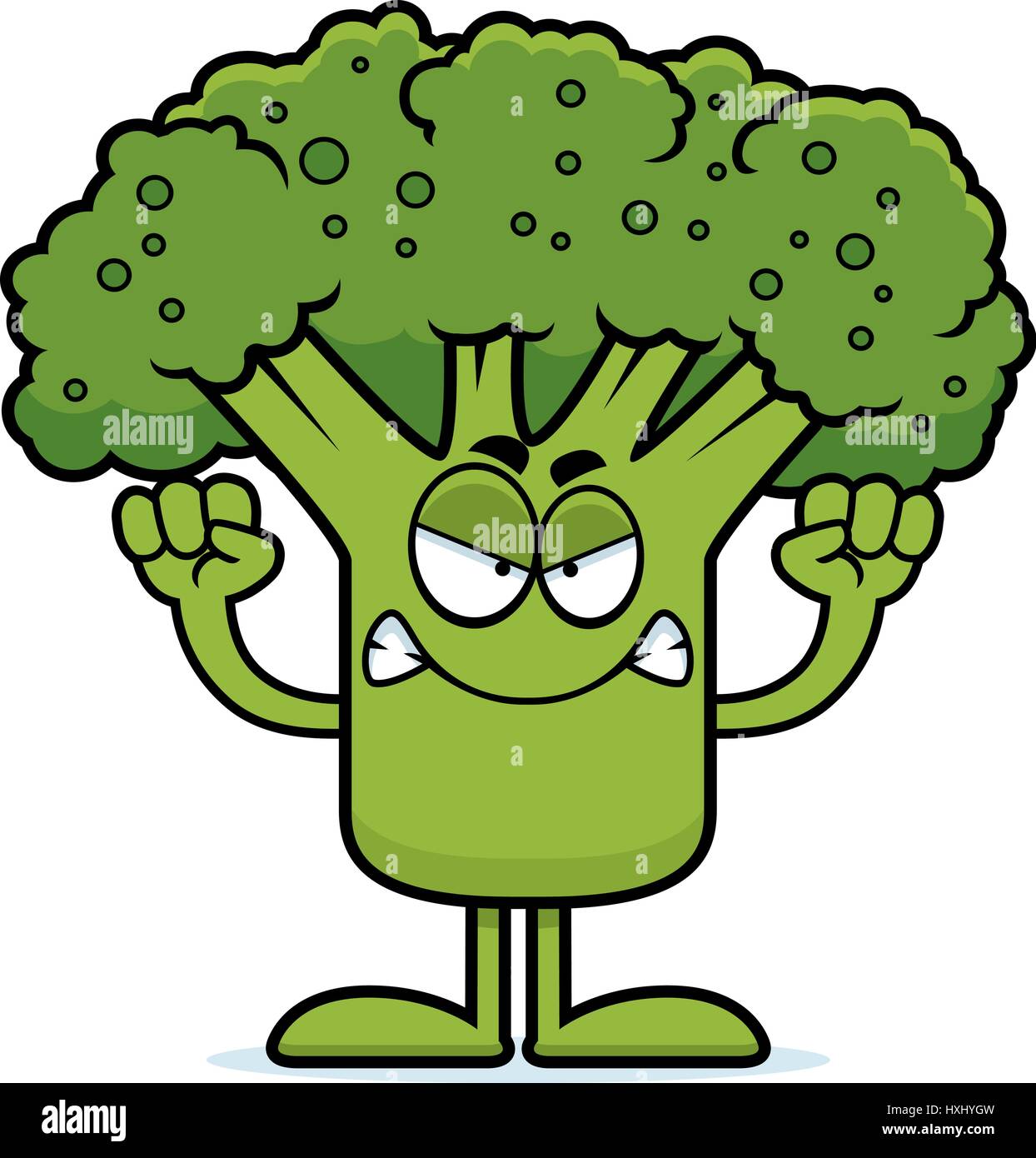 A cartoon illustration of a piece of broccoli looking angry Stock ...