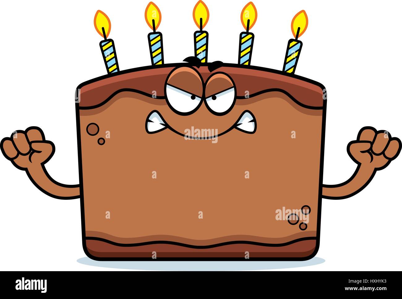 A cartoon illustration of a birthday cake looking angry Stock Vector ...