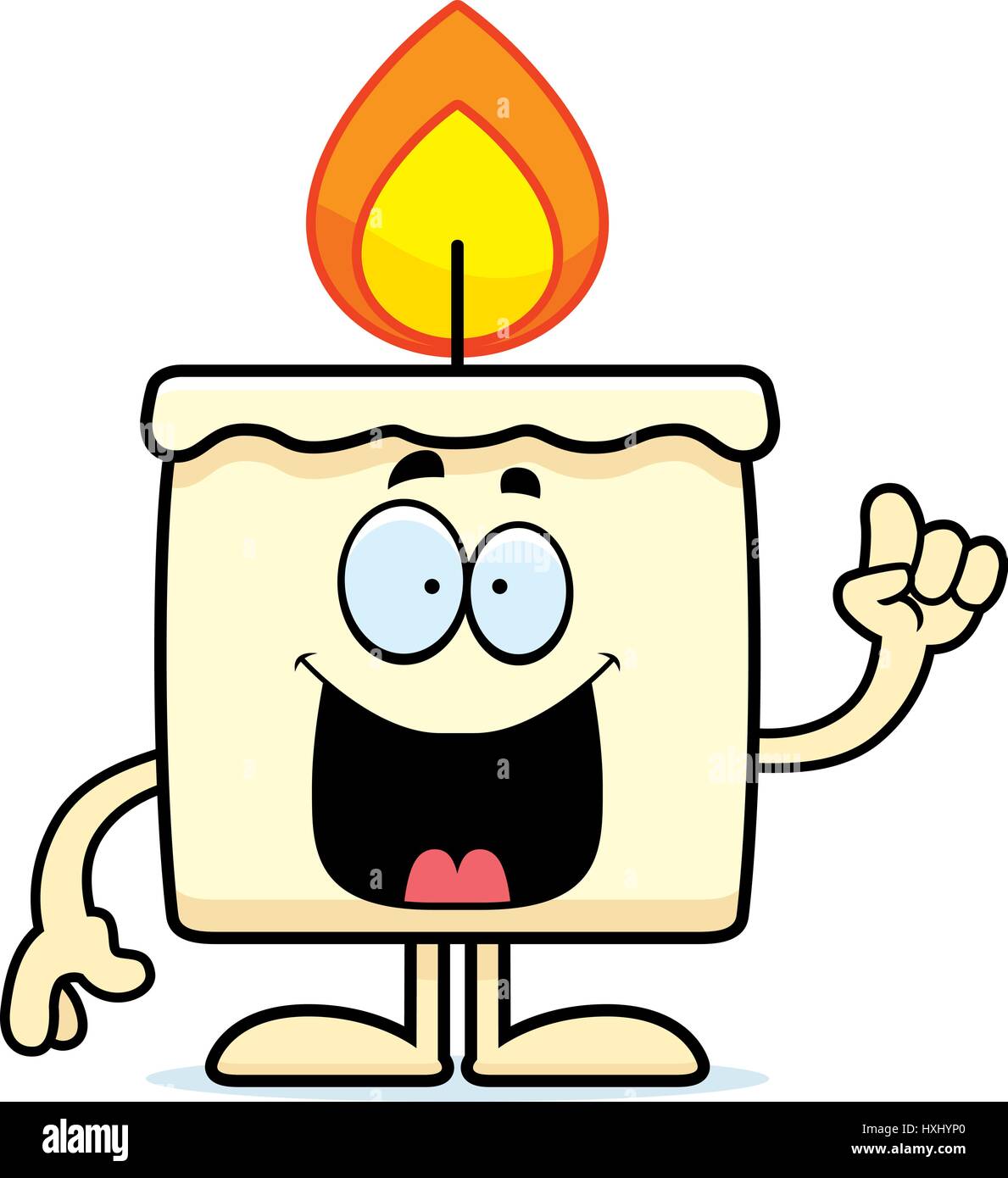 A cartoon illustration of a candle with an idea Stock Vector Image ...