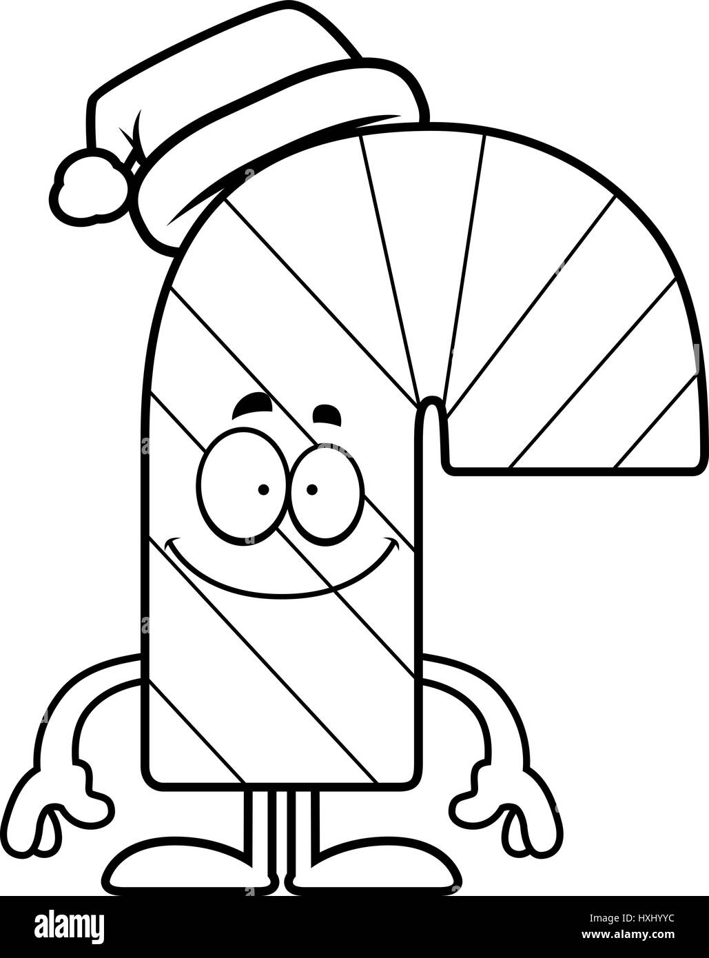 A cartoon illustration of a candy cane looking happy Stock Vector Image ...