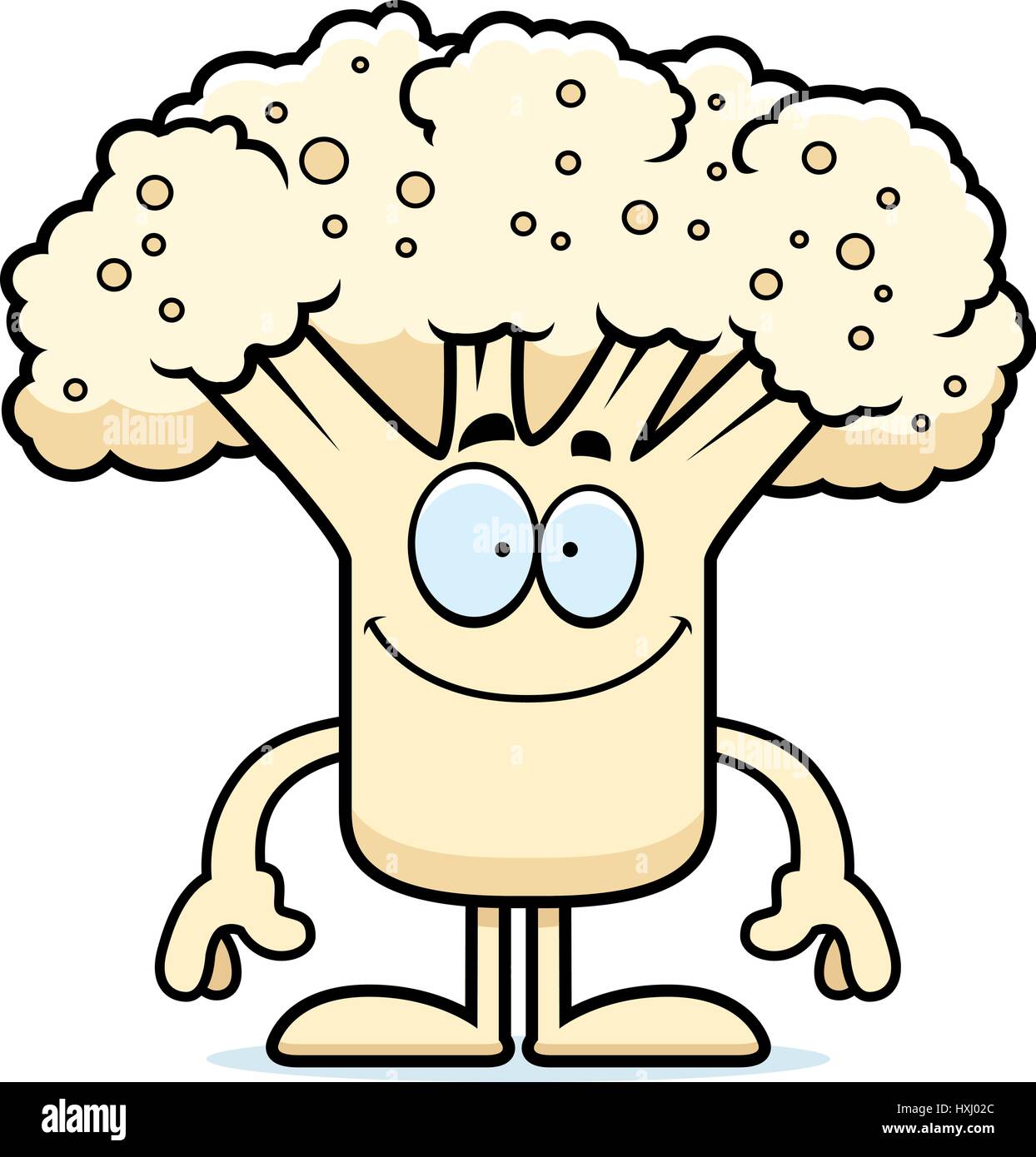 A cartoon illustration of a piece of cauliflower looking happy Stock ...