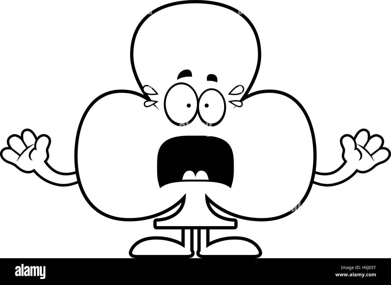 A cartoon illustration of a club card suit looking scared Stock Vector ...