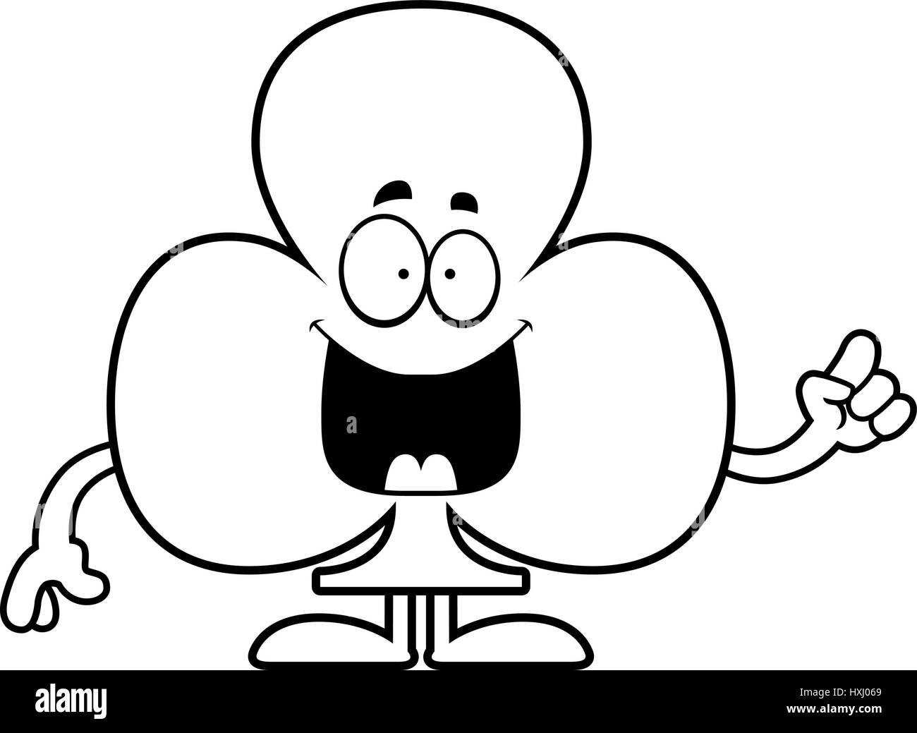 A cartoon illustration of a club card suit with an idea Stock Vector ...