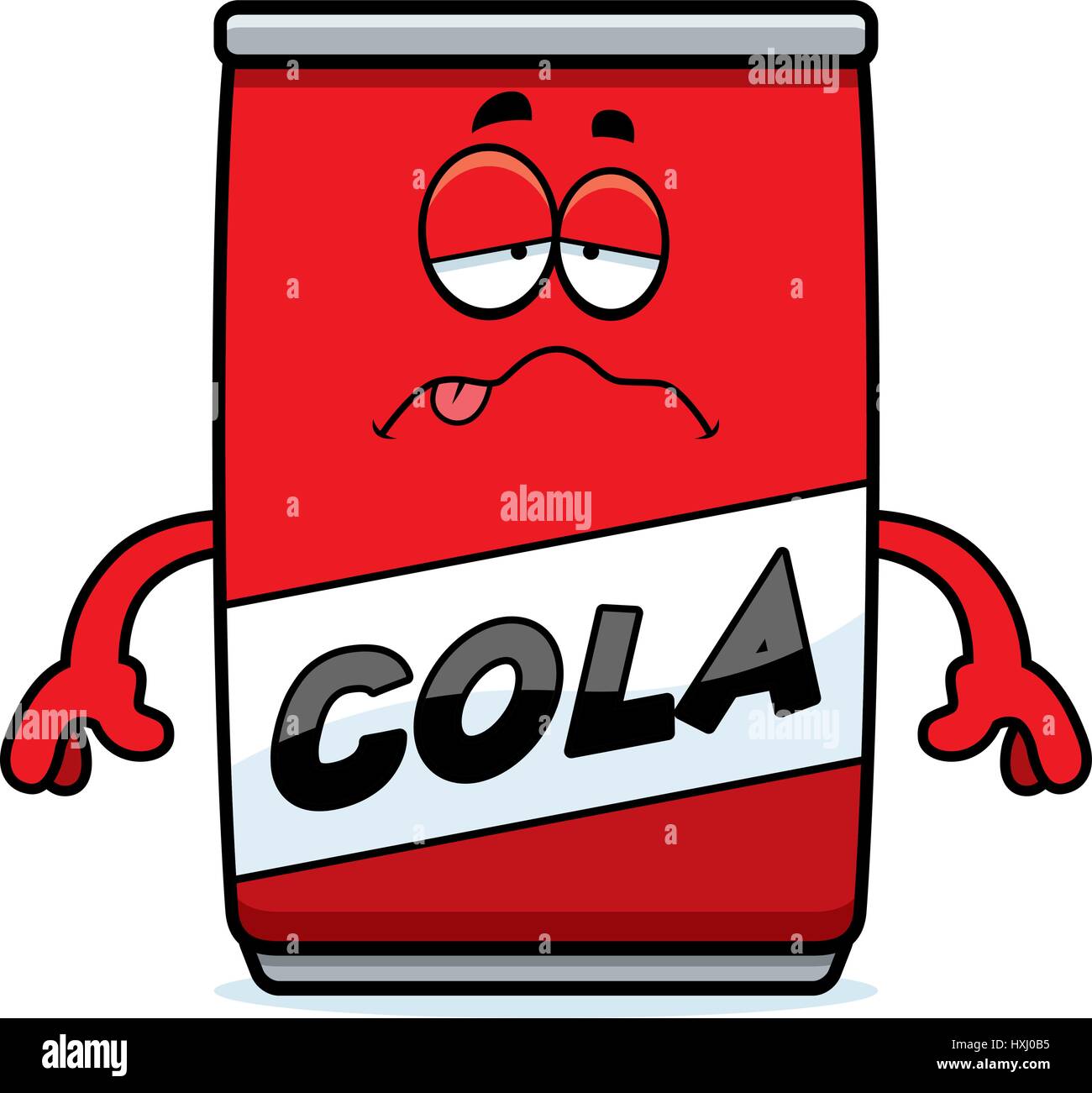 A cartoon illustration of a can of cola looking sick Stock Vector Image ...