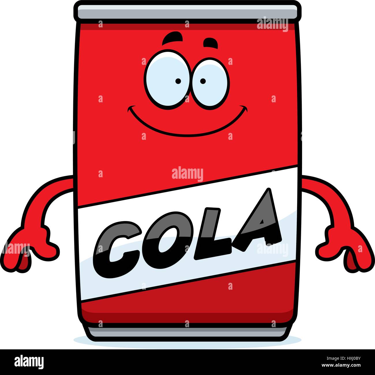 A cartoon illustration of a can of cola looking happy Stock Vector ...