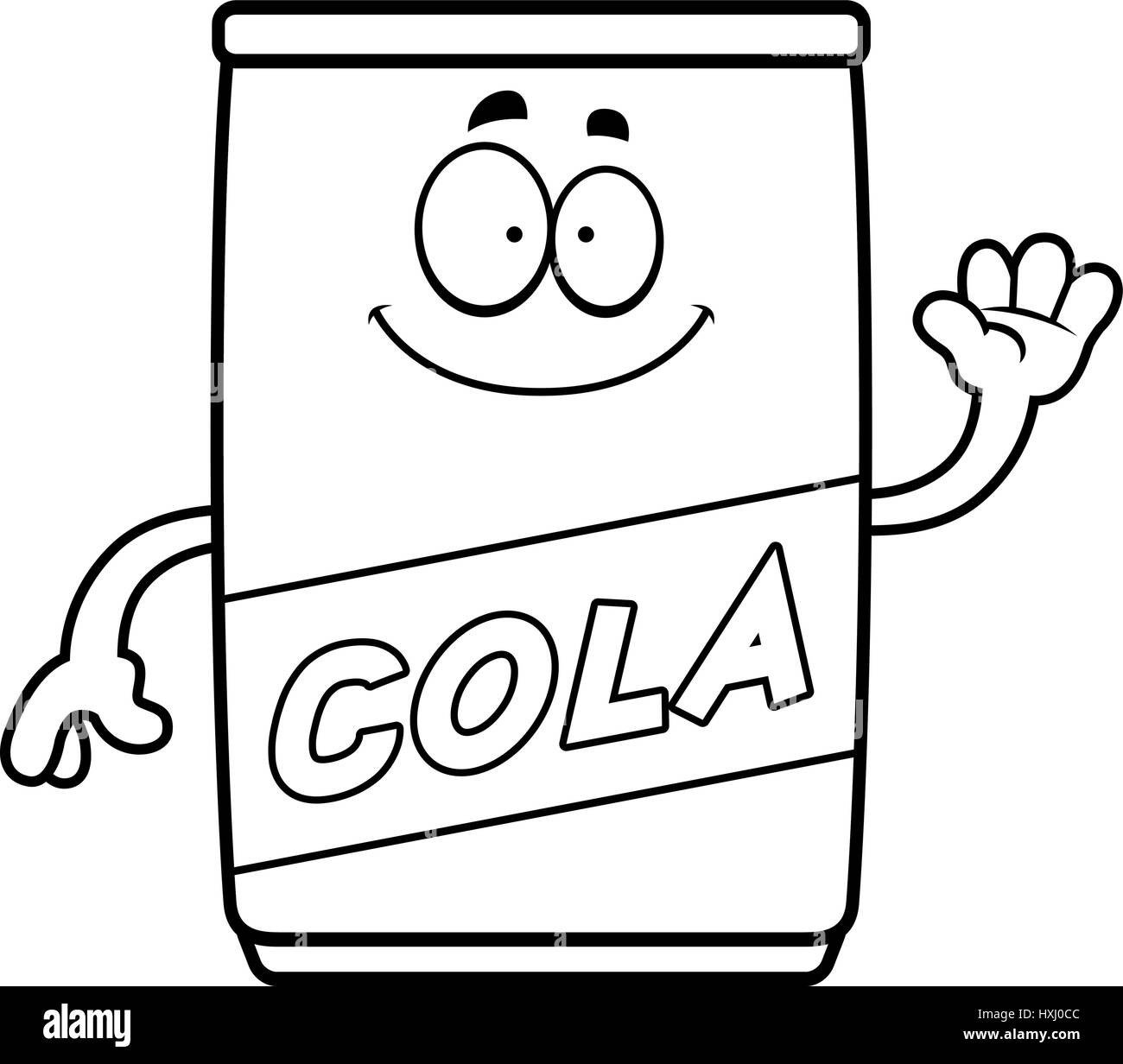 A cartoon illustration of a can of cola waving Stock Vector Image & Art ...