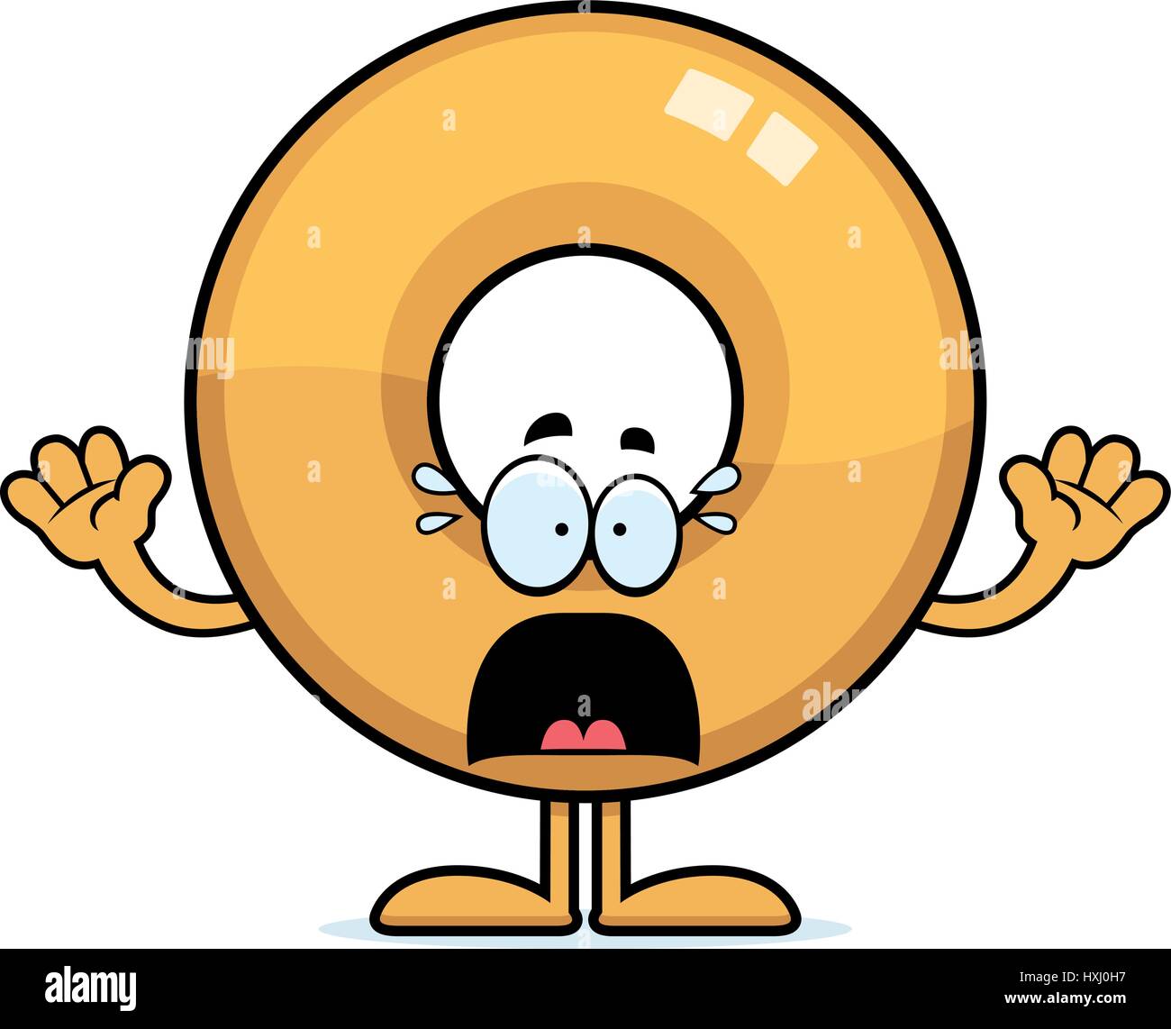 A cartoon illustration of a doughnut looking scared Stock Vector Image ...