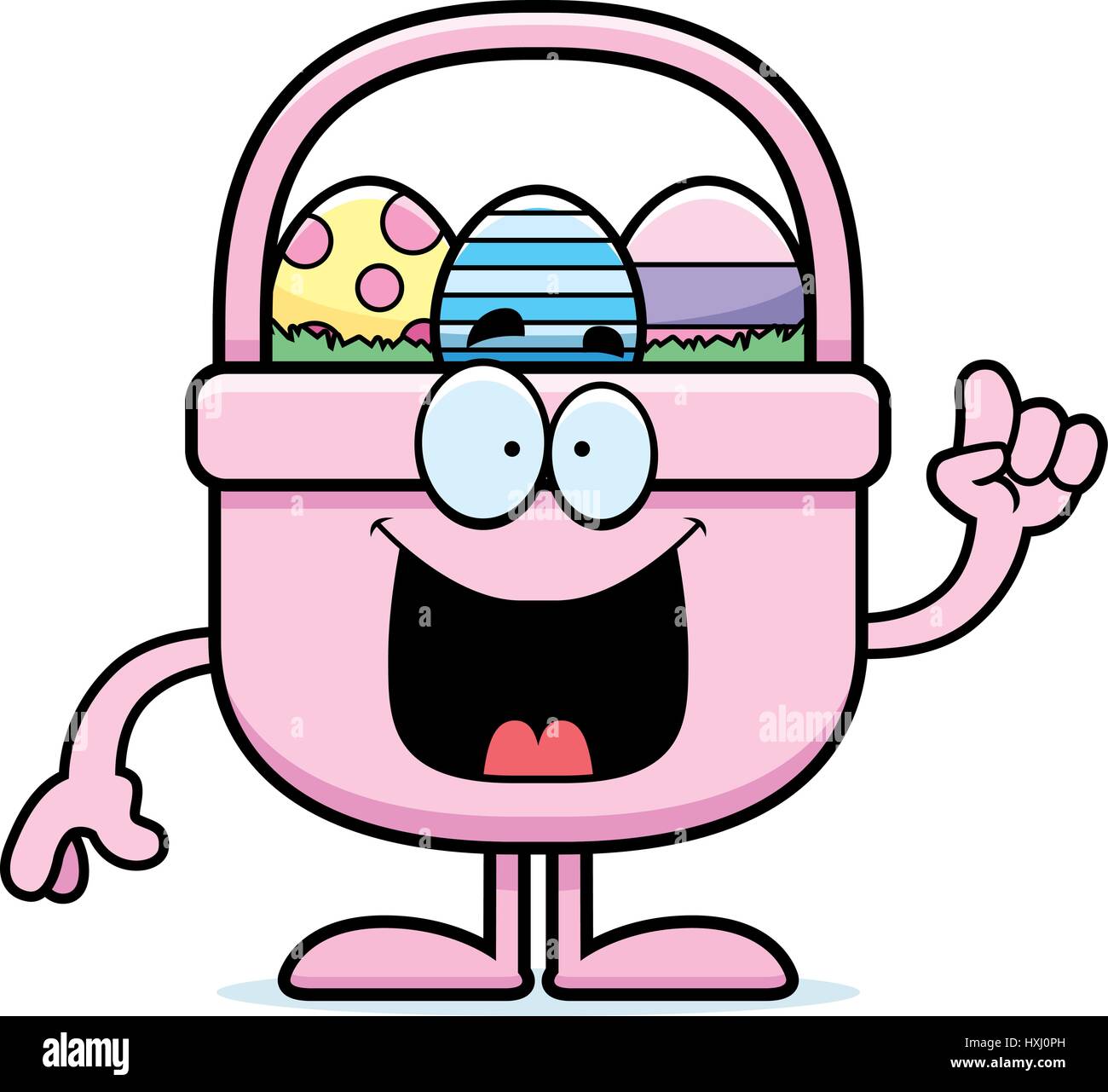 A cartoon illustration of an Easter basket with an idea Stock Vector ...