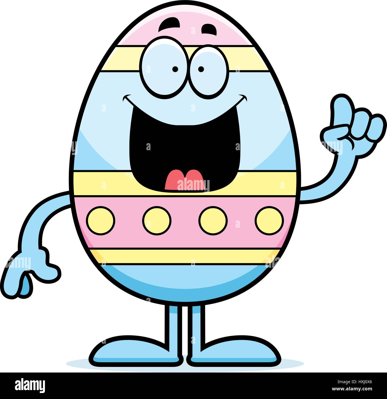 A cartoon illustration of an Easter egg with an idea Stock Vector Image ...