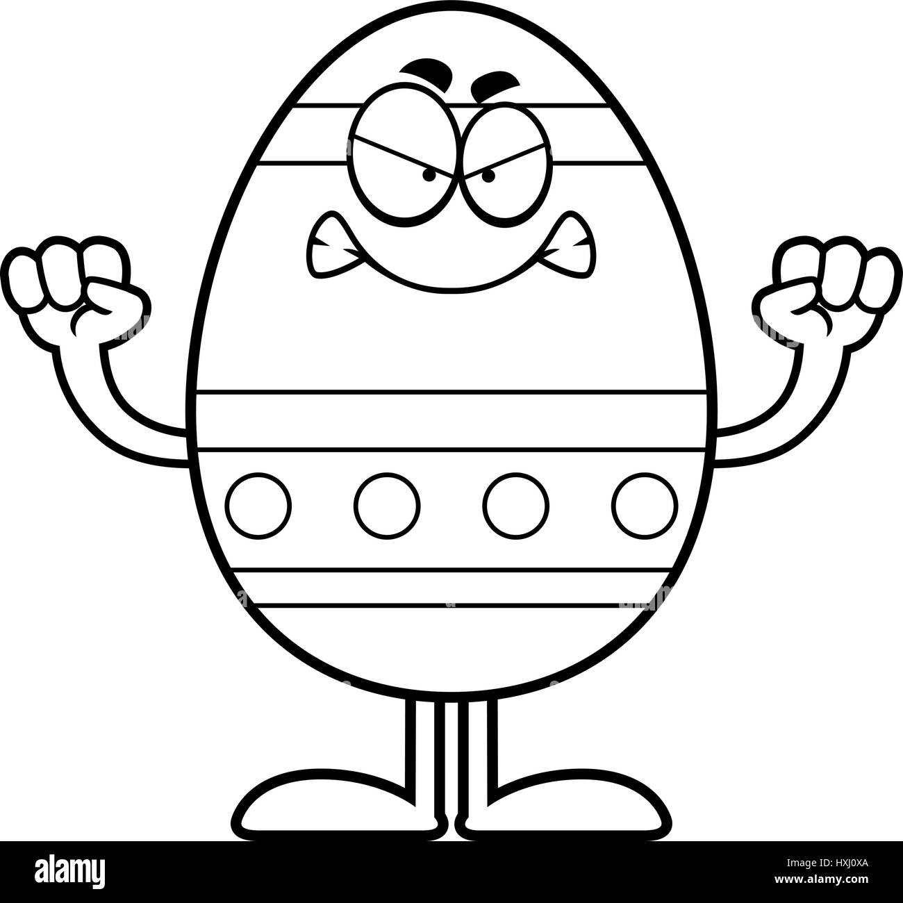 A cartoon illustration of an Easter egg looking angry Stock Vector ...