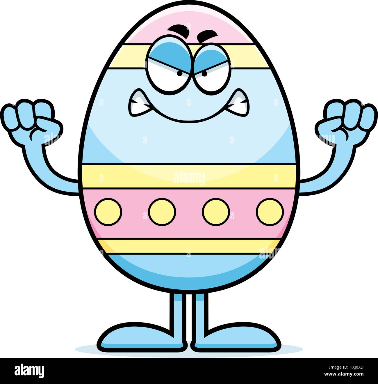 A cartoon illustration of an Easter egg looking angry Stock Vector ...