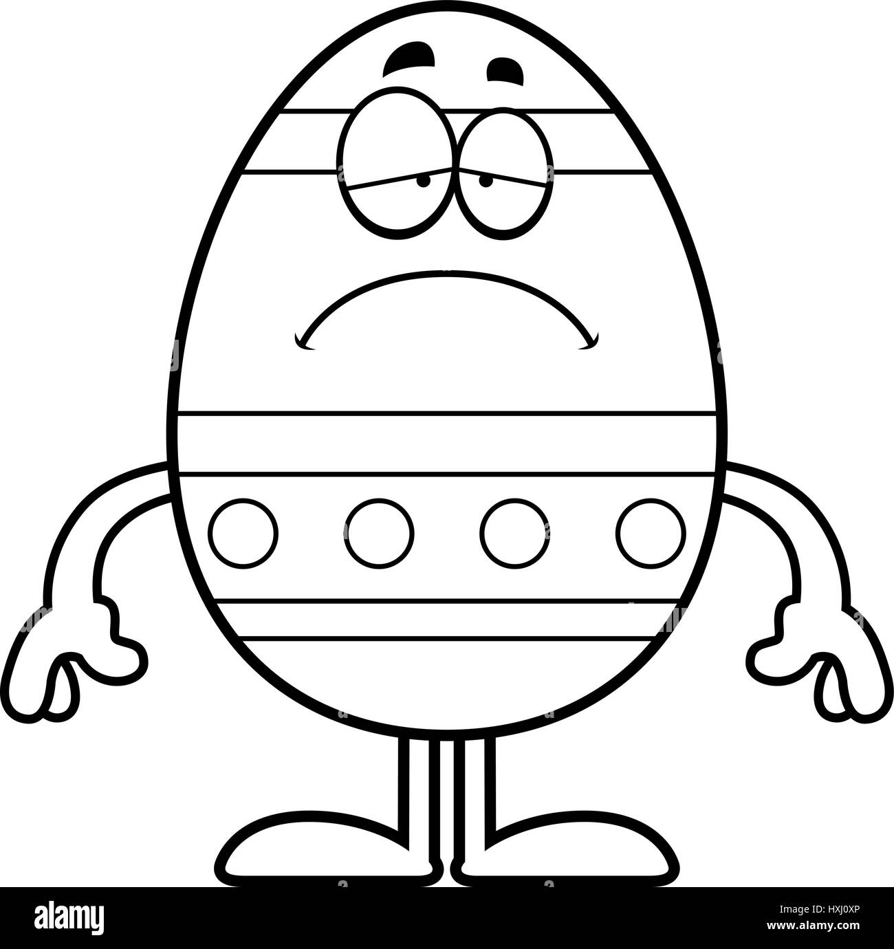 A cartoon illustration of an Easter egg looking sad Stock Vector Image ...