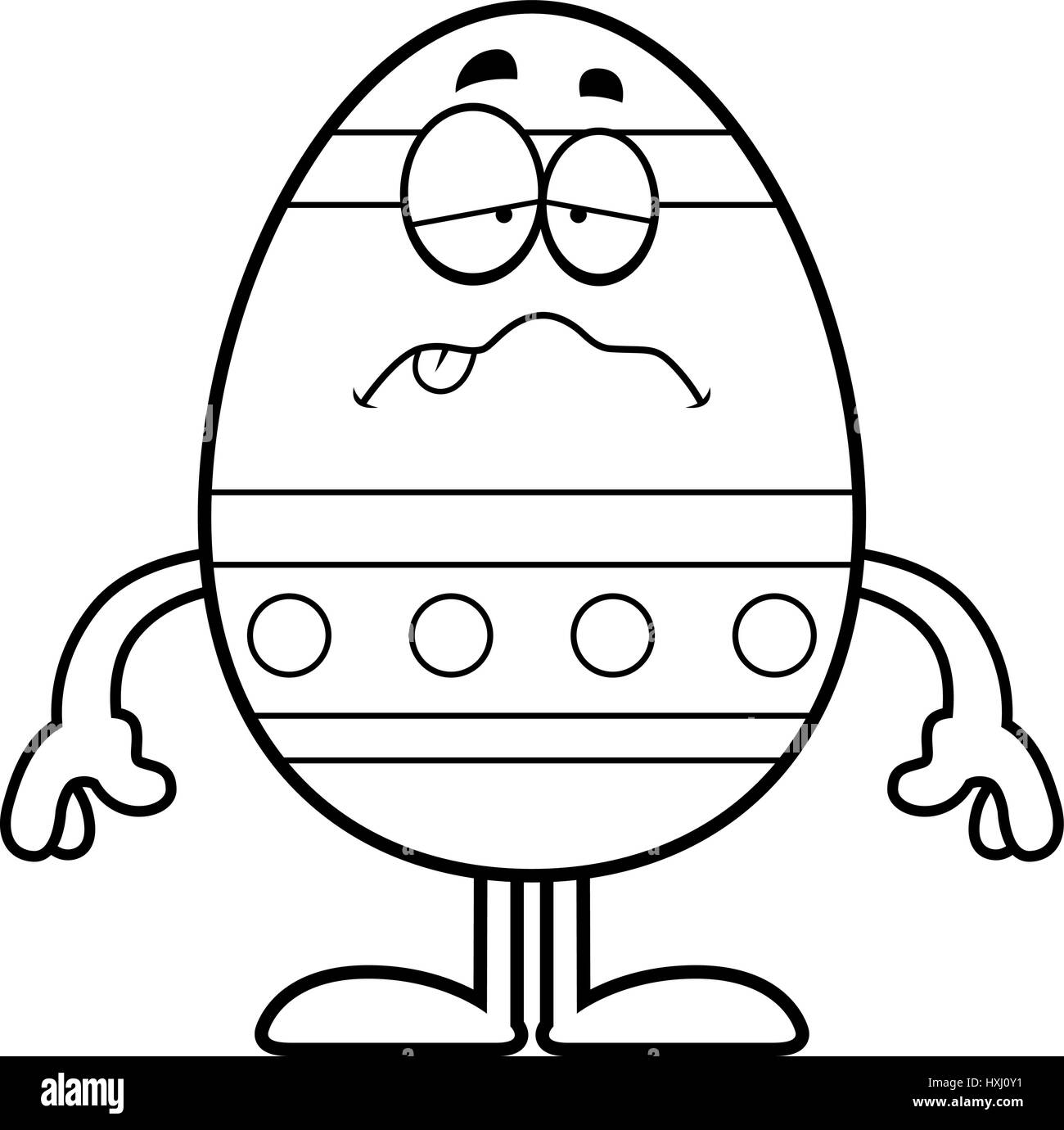 A cartoon illustration of an Easter egg looking sick Stock Vector Image ...
