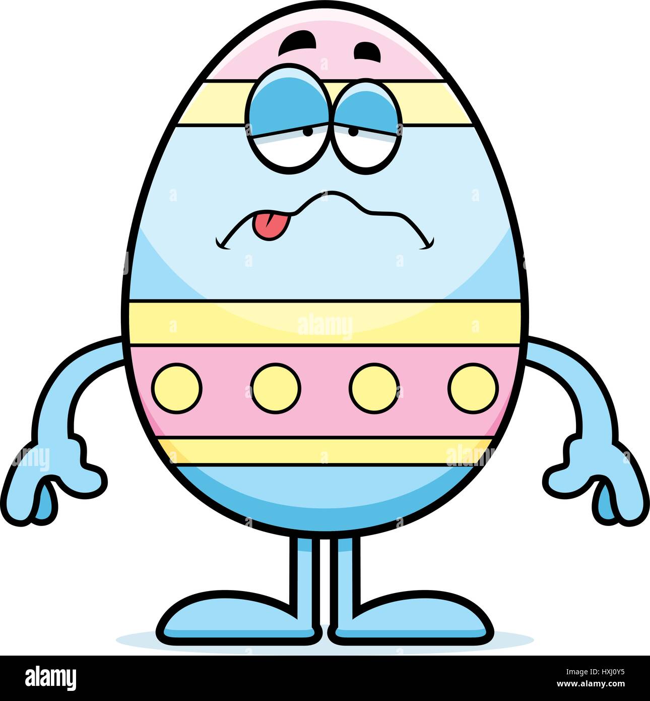 A cartoon illustration of an Easter egg looking sick Stock Vector Image ...