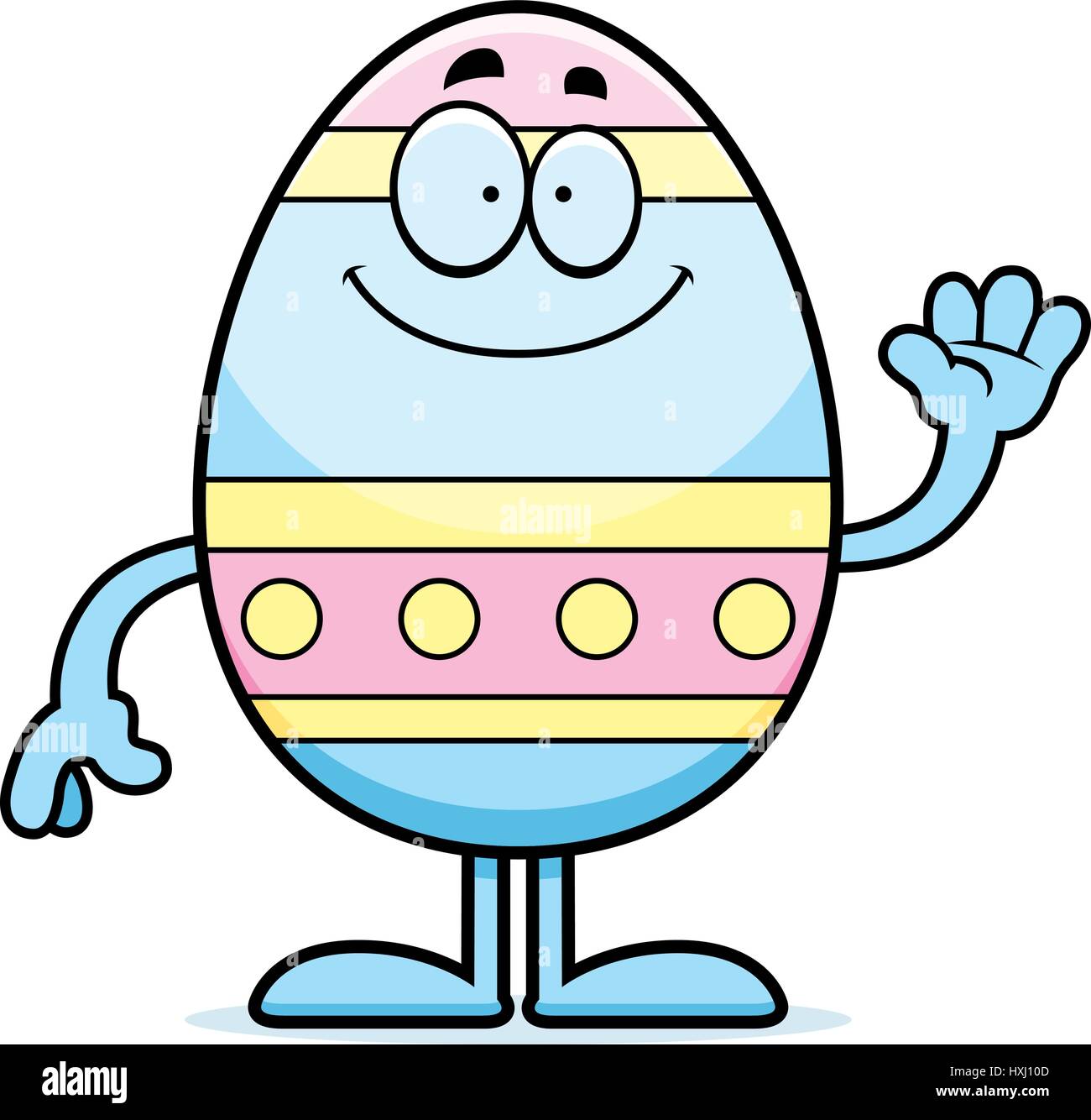 A cartoon illustration of an Easter egg waving Stock Vector Image & Art ...