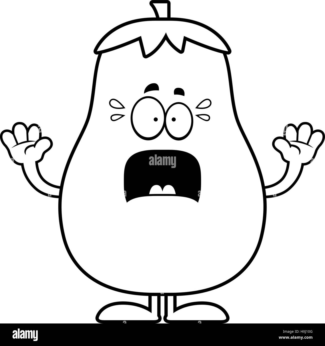 A cartoon illustration of an eggplant looking scared Stock Vector Image ...