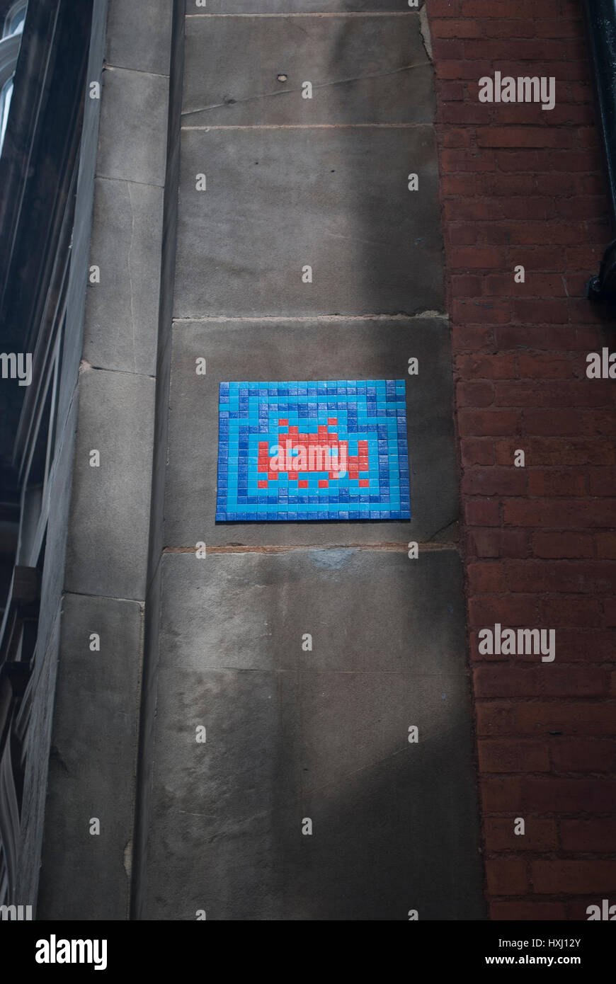 Space Invader street art by the French artist Invader near Trafalgar ...
