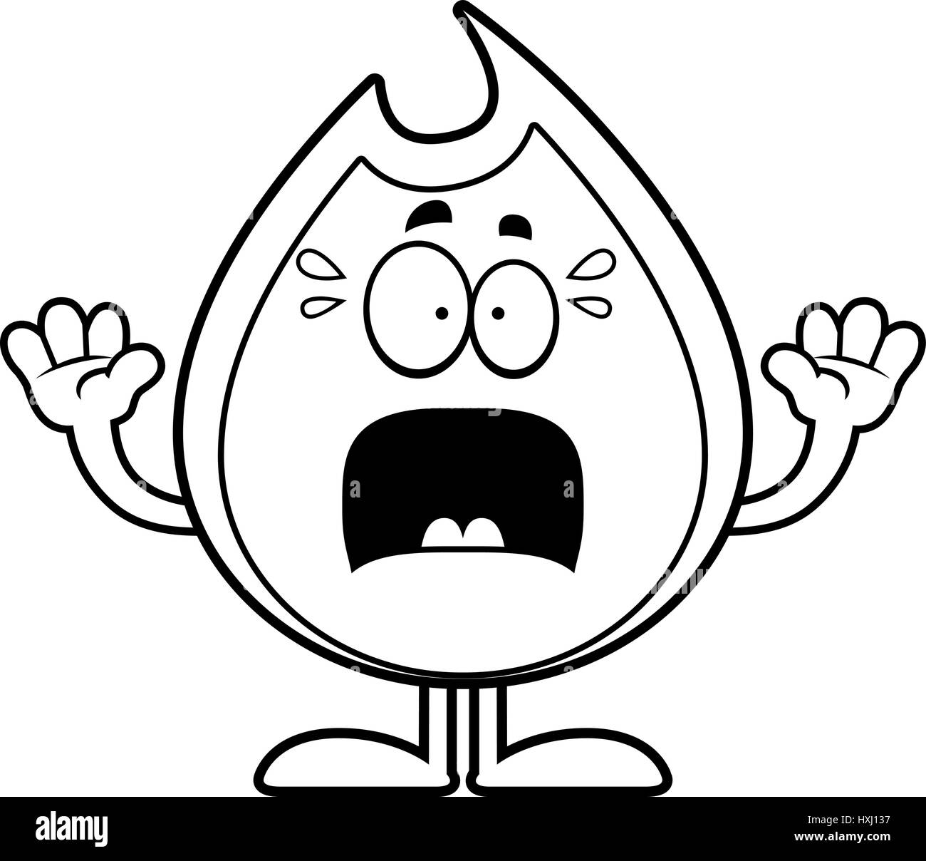 A cartoon illustration of a fire looking scared Stock Vector Image ...