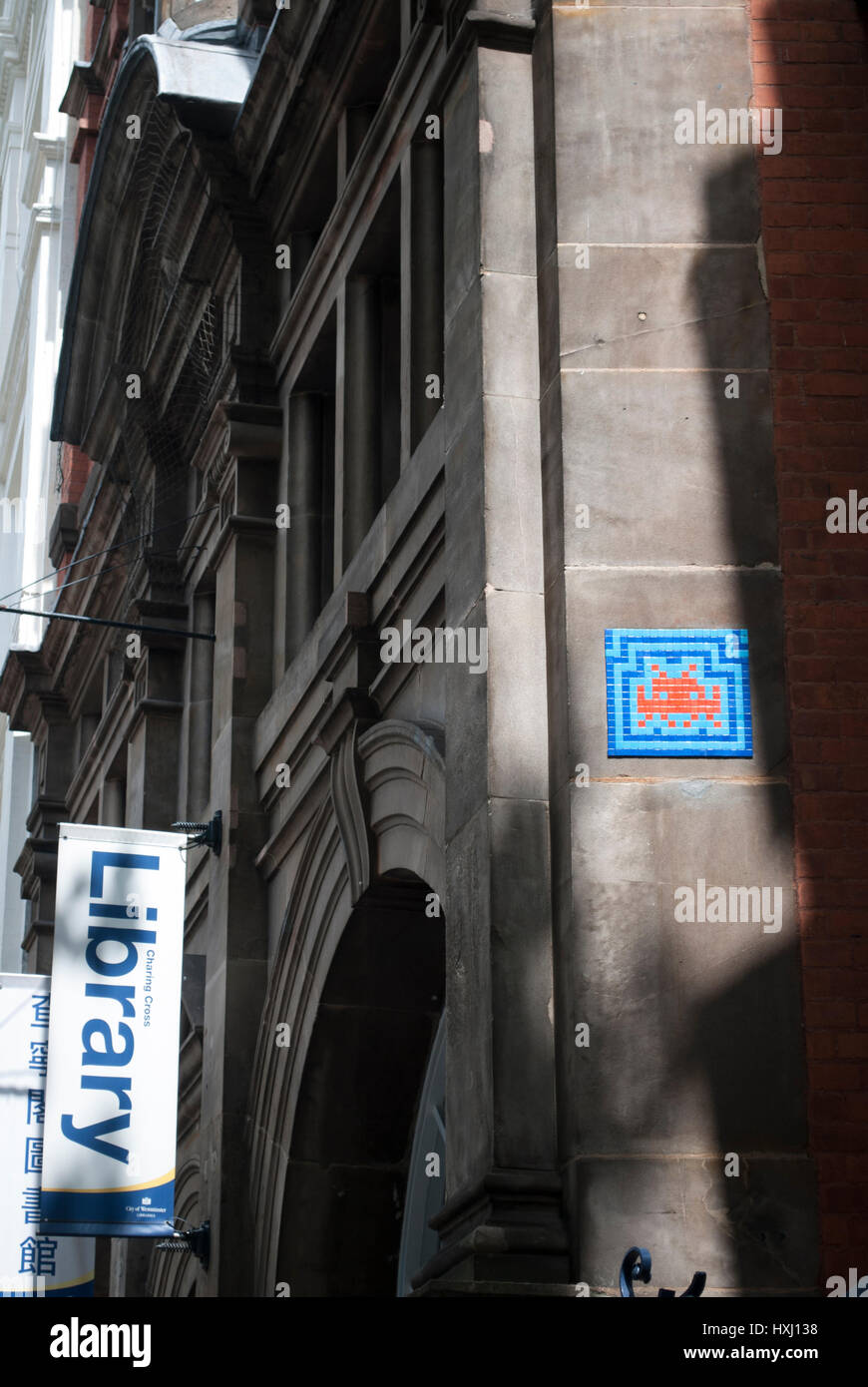 Space Invader street art by the French artist Invader near Trafalgar ...