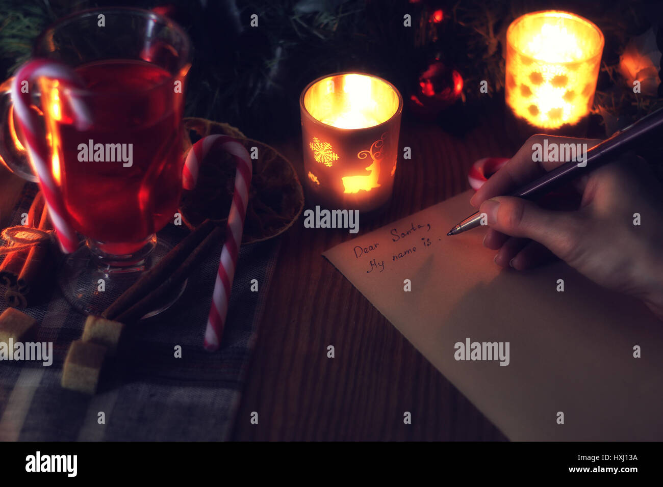 Woman write wishes list hi-res stock photography and images - Alamy
