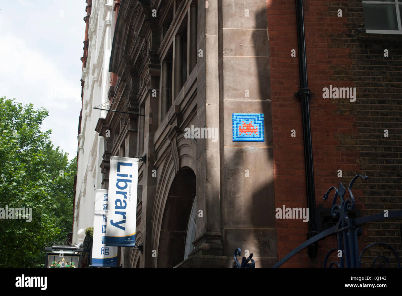 Space Invader street art by the French artist Invader near Trafalgar ...