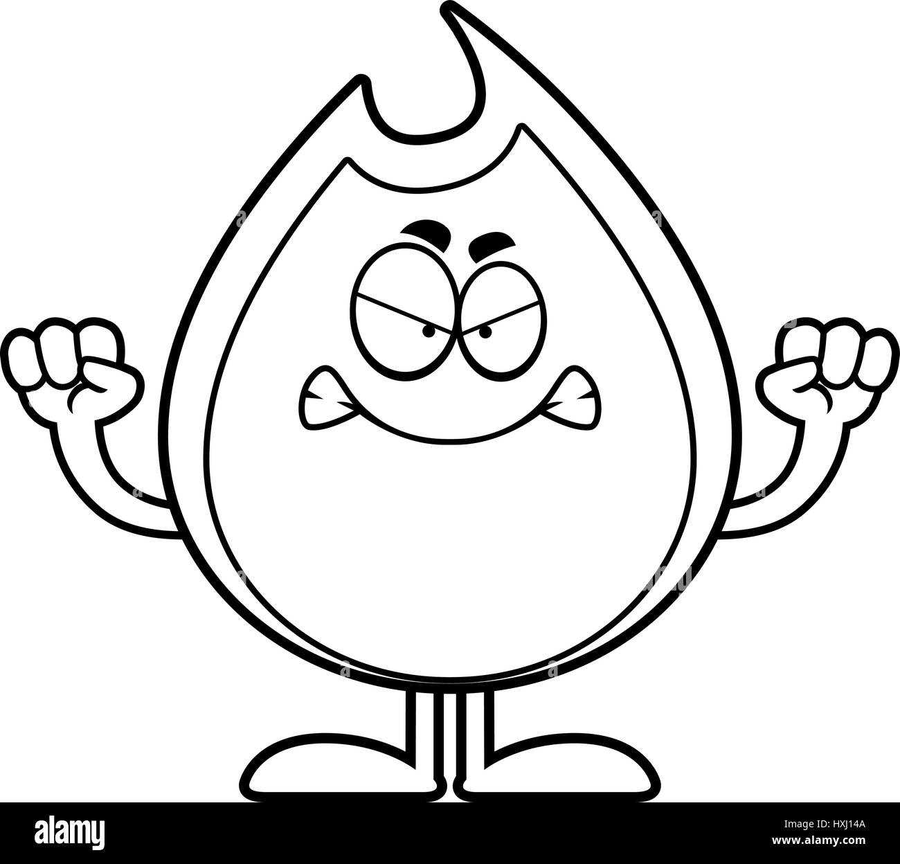 A cartoon illustration of a fire looking angry Stock Vector Image & Art ...