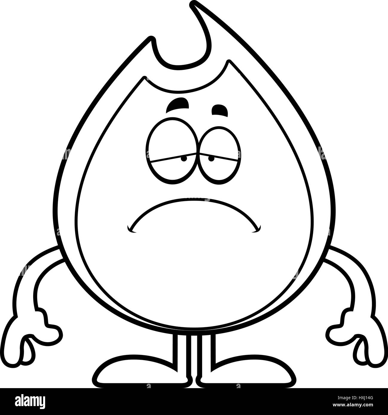 A cartoon illustration of a fire looking sad Stock Vector Image & Art ...