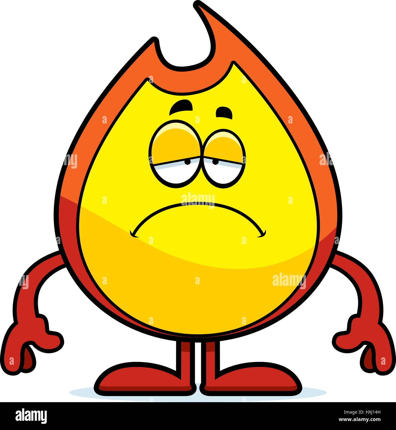 A cartoon illustration of a fire looking sad Stock Vector Image & Art ...
