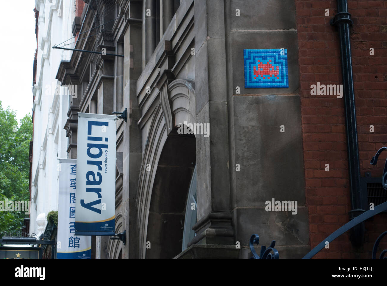 Space Invader street art by the French artist Invader near Trafalgar ...