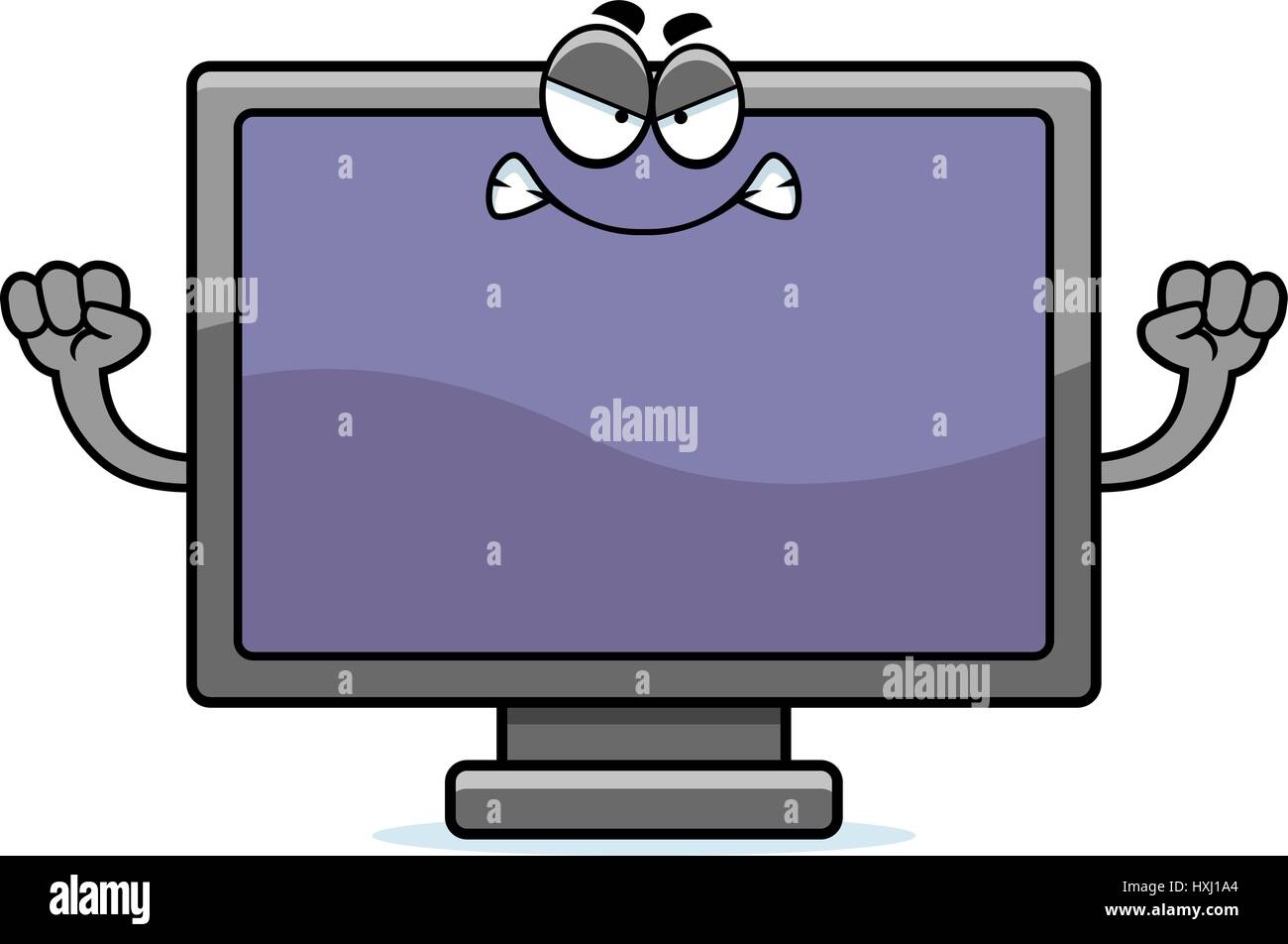 Mad Cartoon On Computer