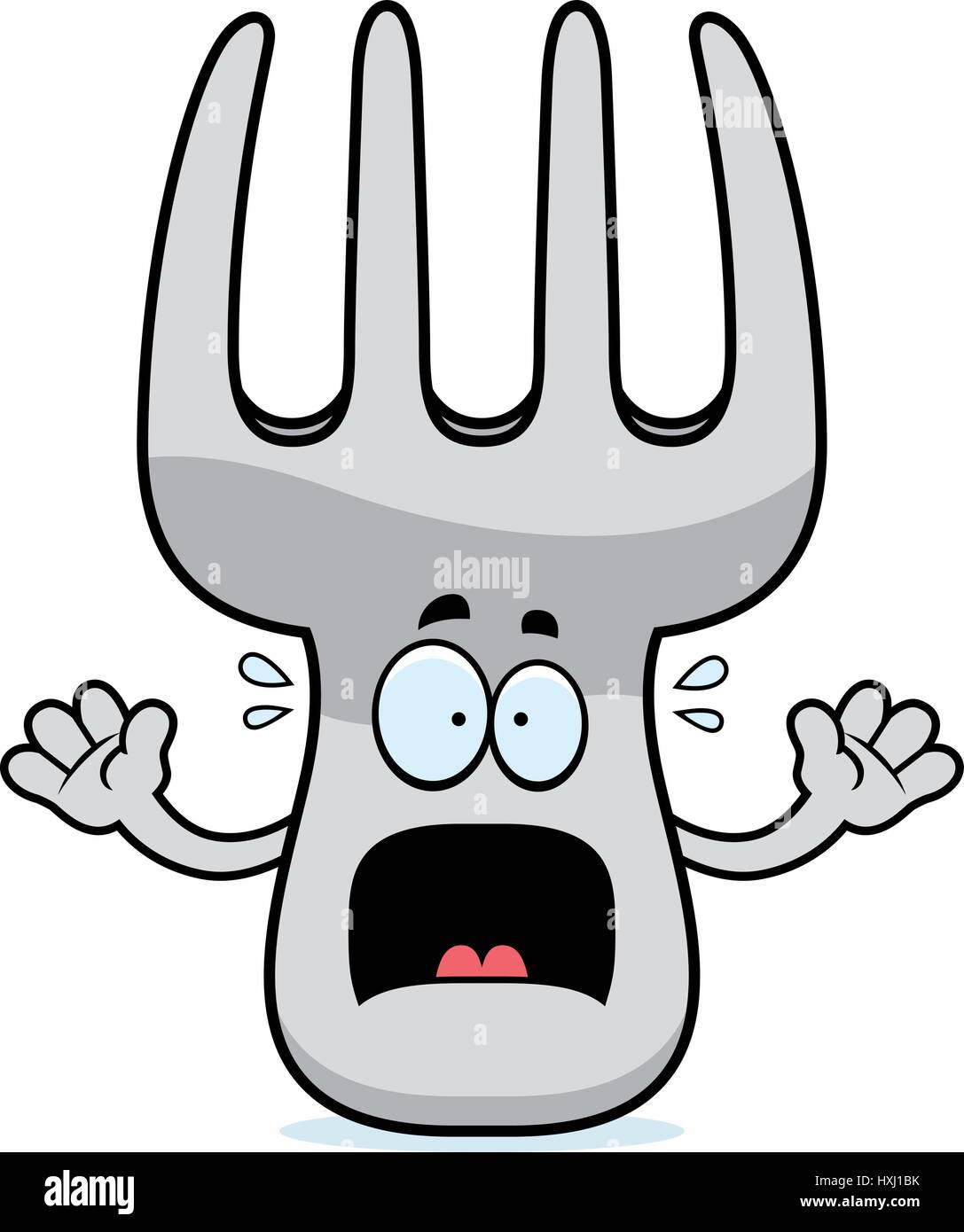 A cartoon illustration of a fork looking scared Stock Vector Image ...