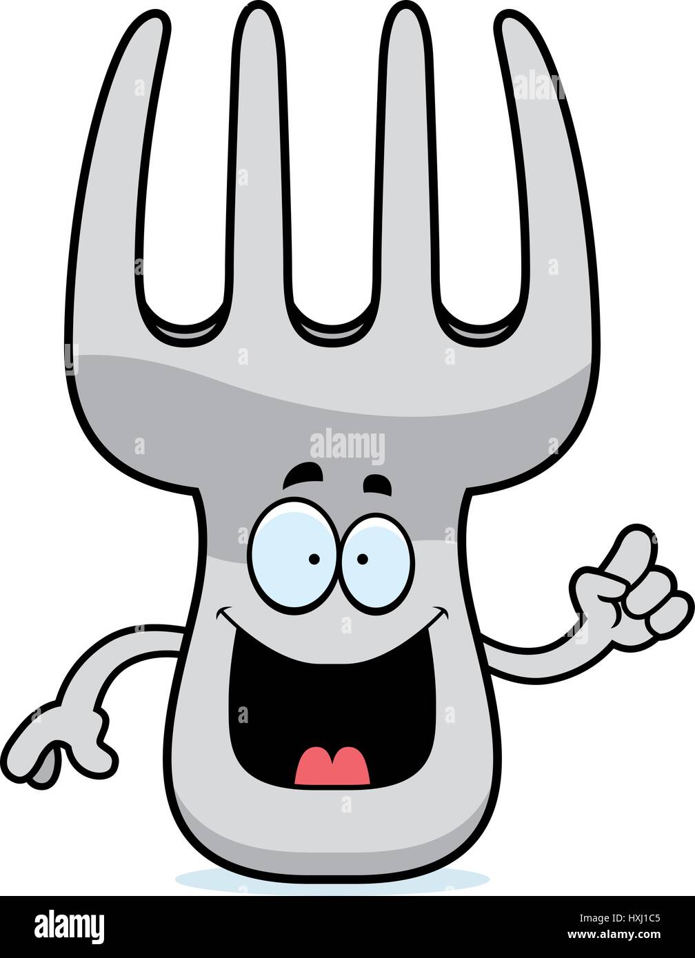 A cartoon illustration of a fork with an idea Stock Vector Image & Art ...