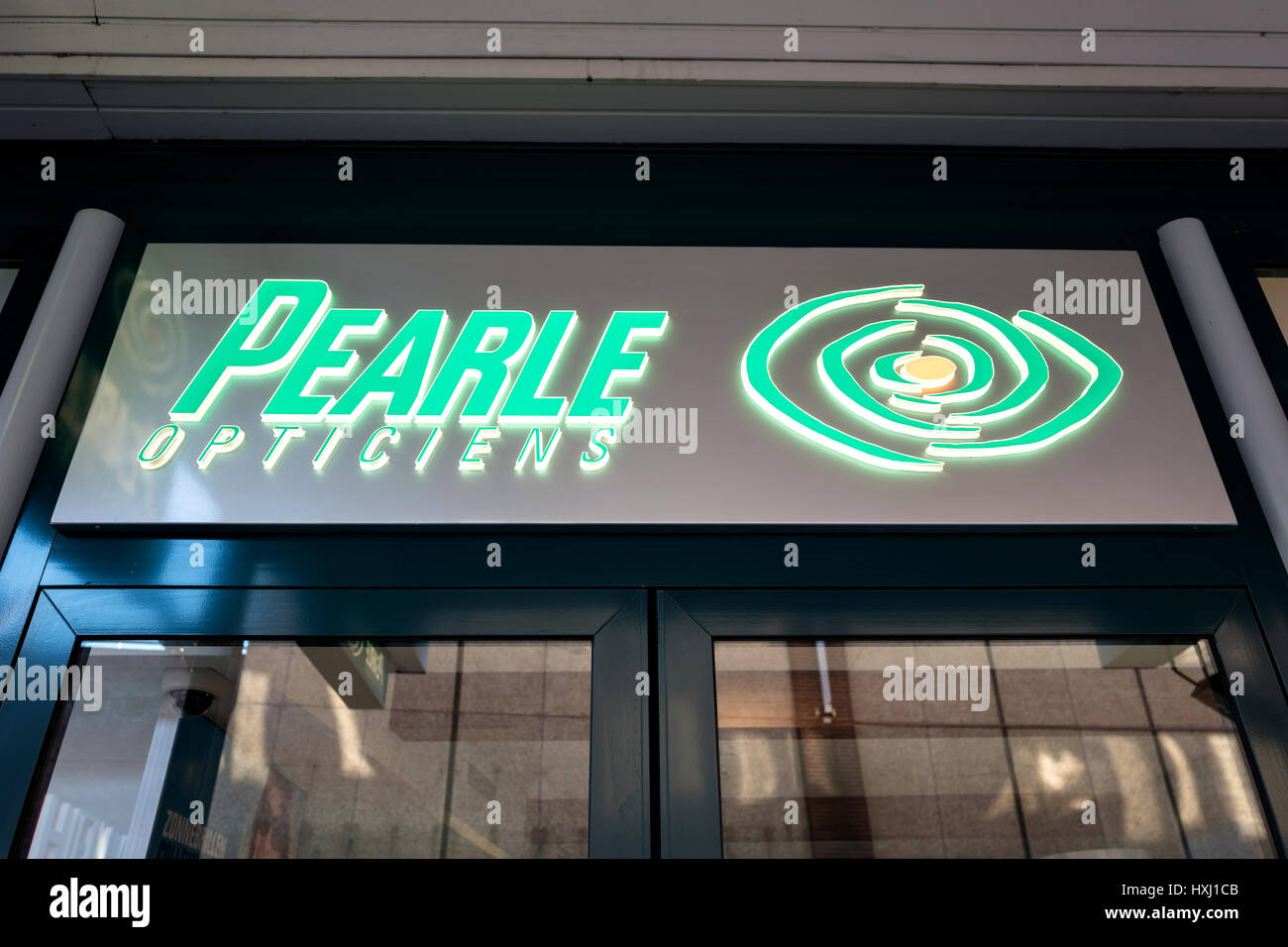 Entrance of a Pearle branch. Pearle is a brand of GrandVision, a global ...