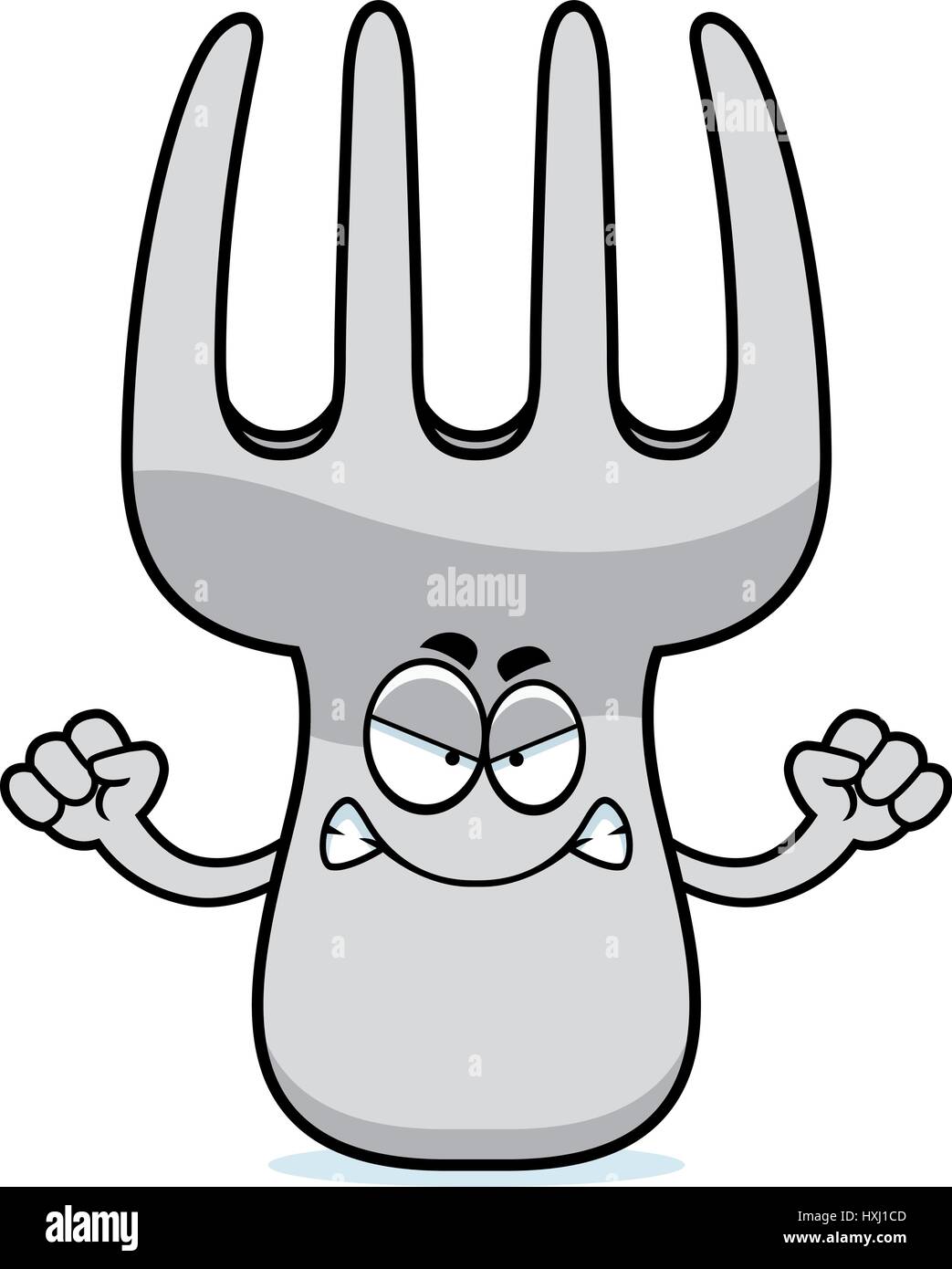 A cartoon illustration of a fork looking angry Stock Vector Image & Art ...