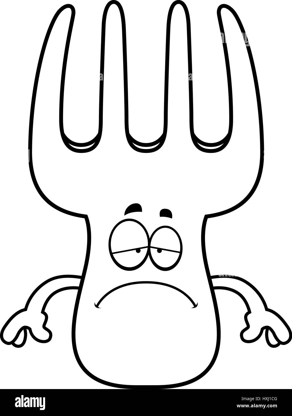 A cartoon illustration of a fork looking sad Stock Vector Image & Art ...