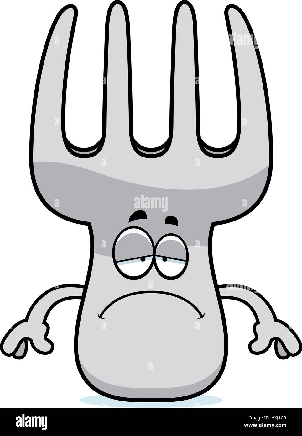 A cartoon illustration of a fork looking sad Stock Vector Image & Art ...