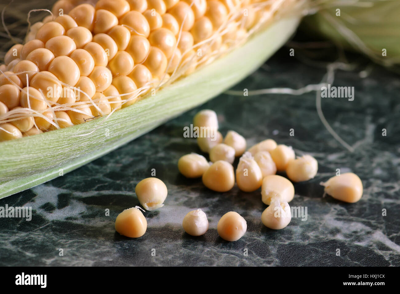 corn cob young macro Stock Photo - Alamy