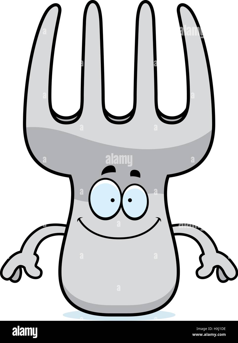 A cartoon illustration of a fork looking happy Stock Vector Image & Art ...