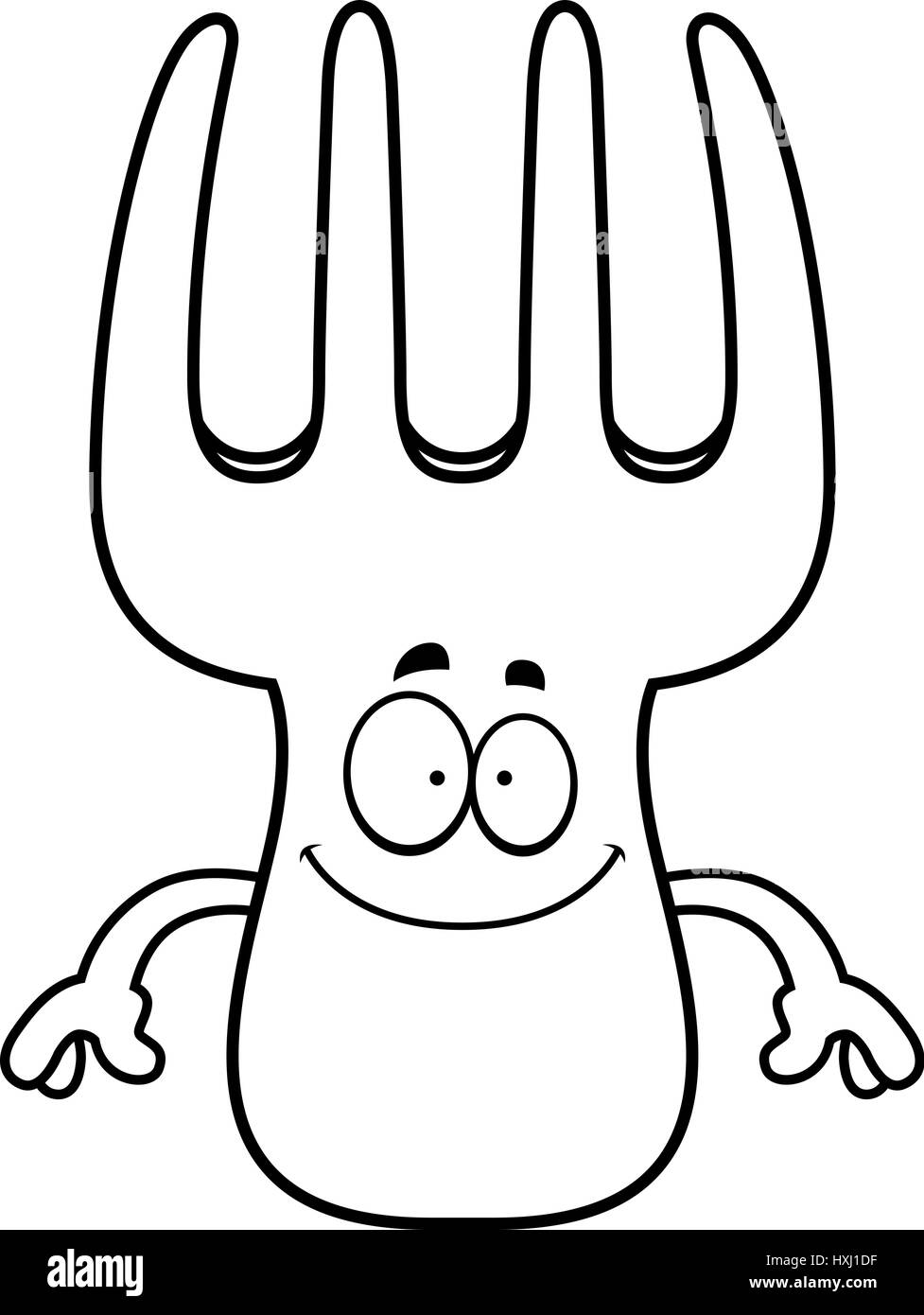 A cartoon illustration of a fork looking happy Stock Vector Image & Art ...