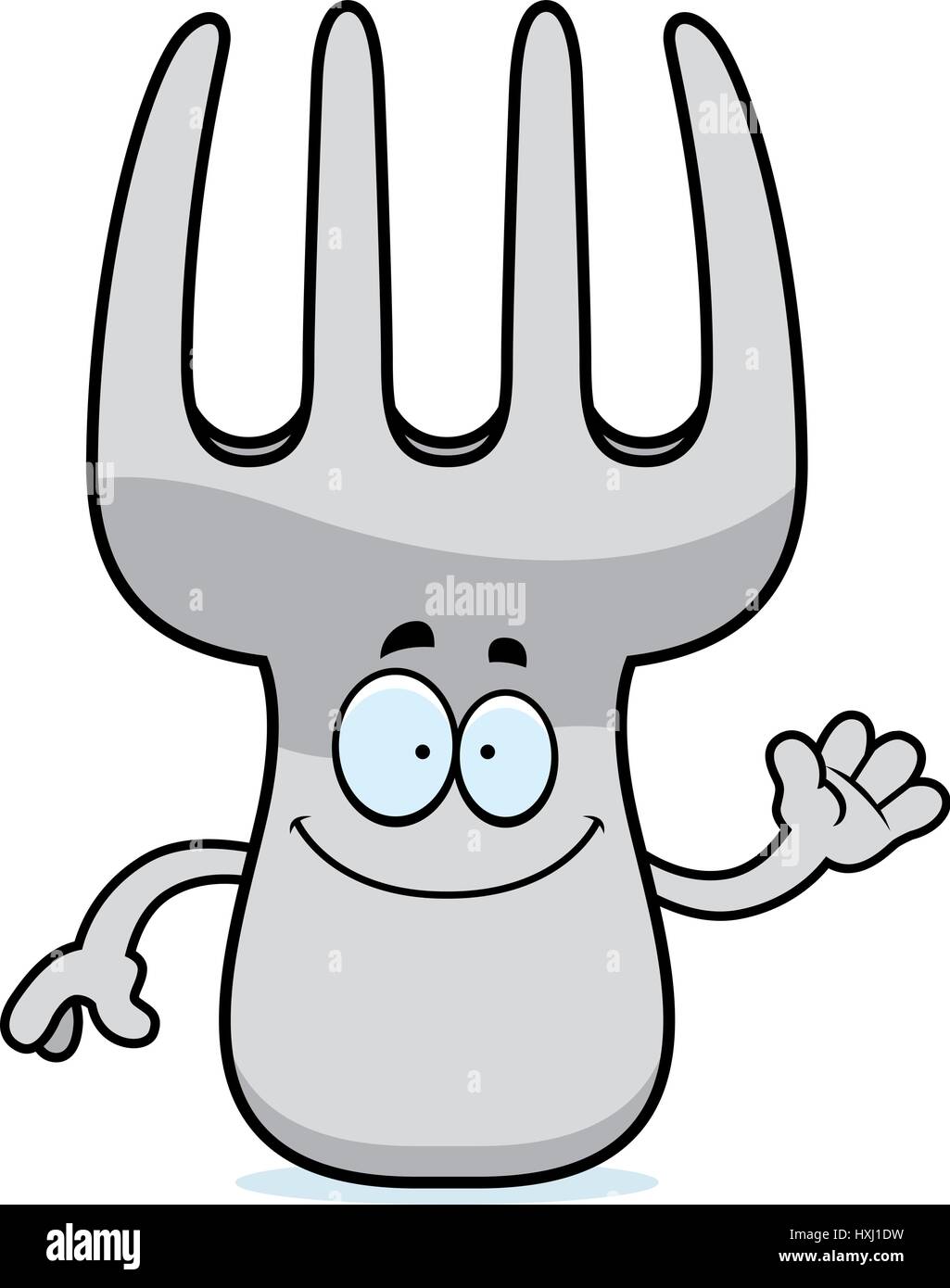 A cartoon illustration of a fork waving Stock Vector Image & Art - Alamy