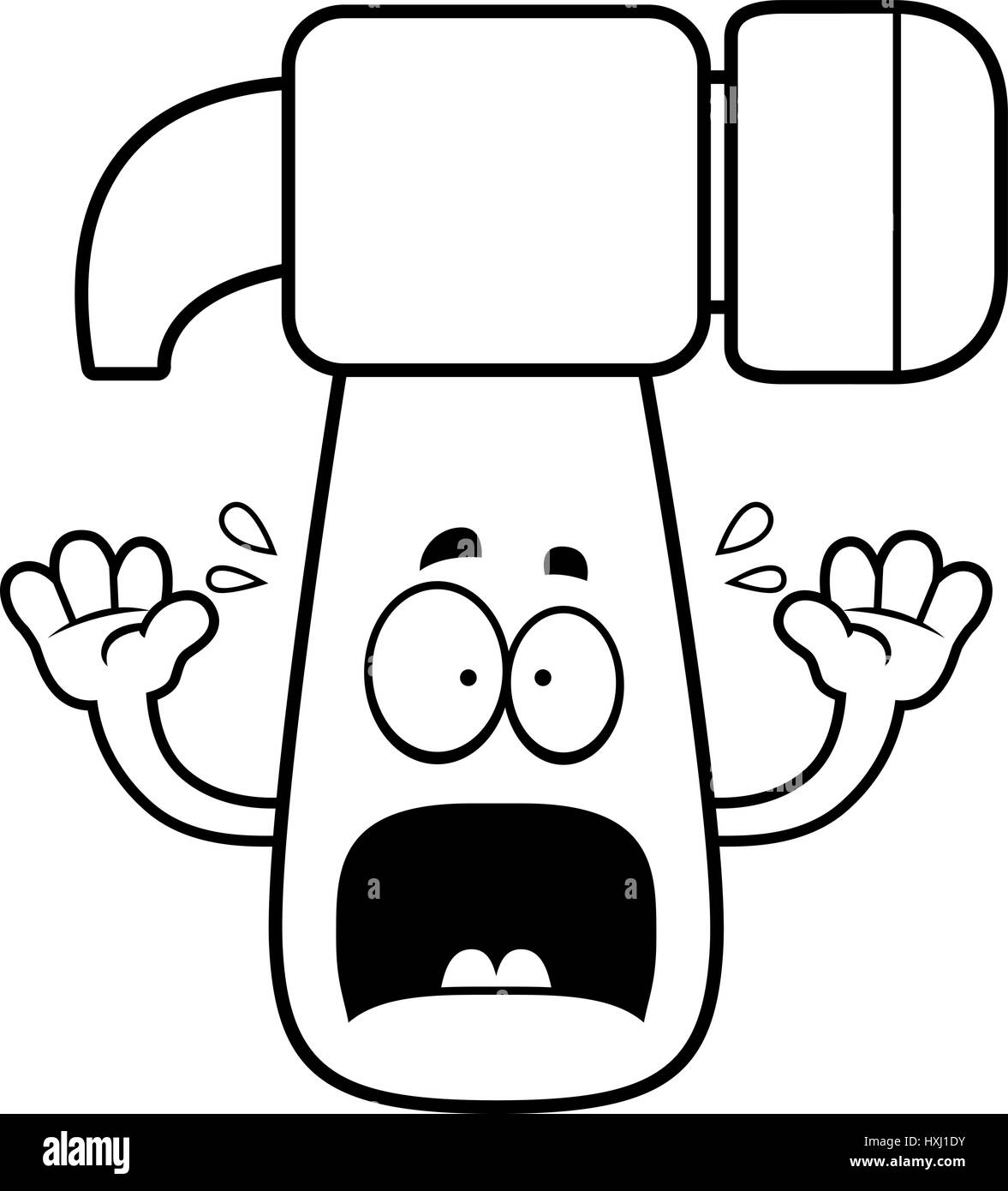 A cartoon illustration of a hammer looking scared Stock Vector Image ...