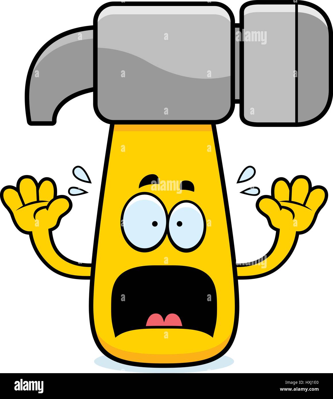 A cartoon illustration of a hammer looking scared Stock Vector Image ...