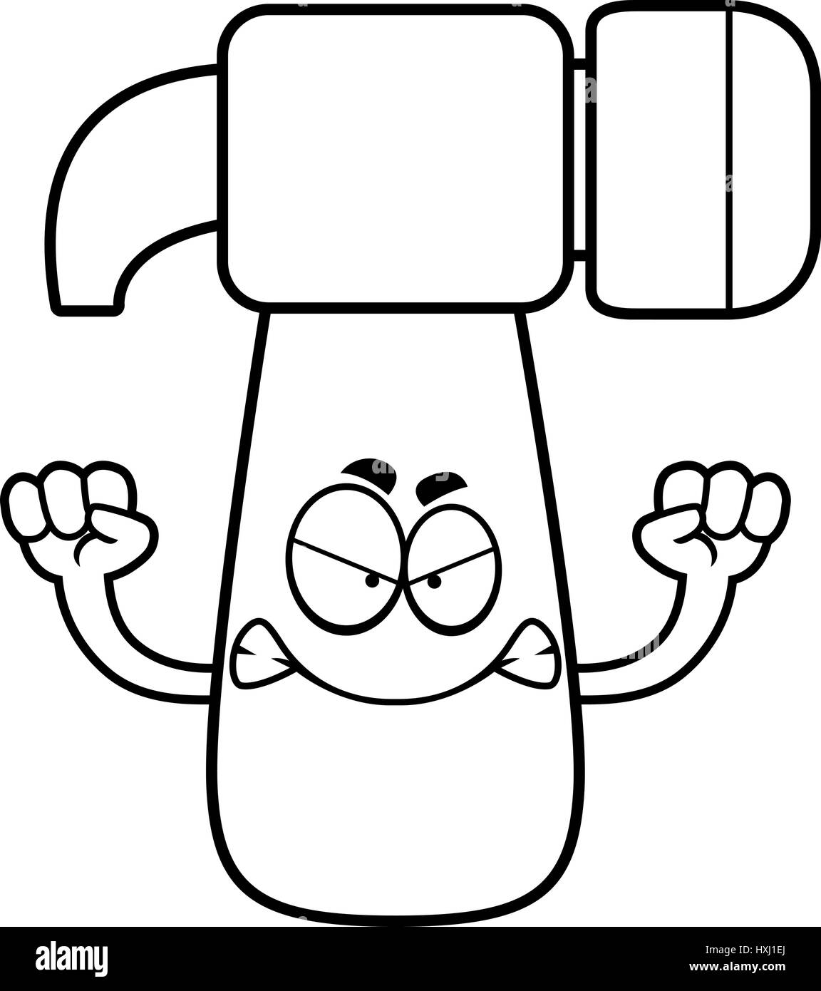 A cartoon illustration of a hammer looking angry Stock Vector Image ...